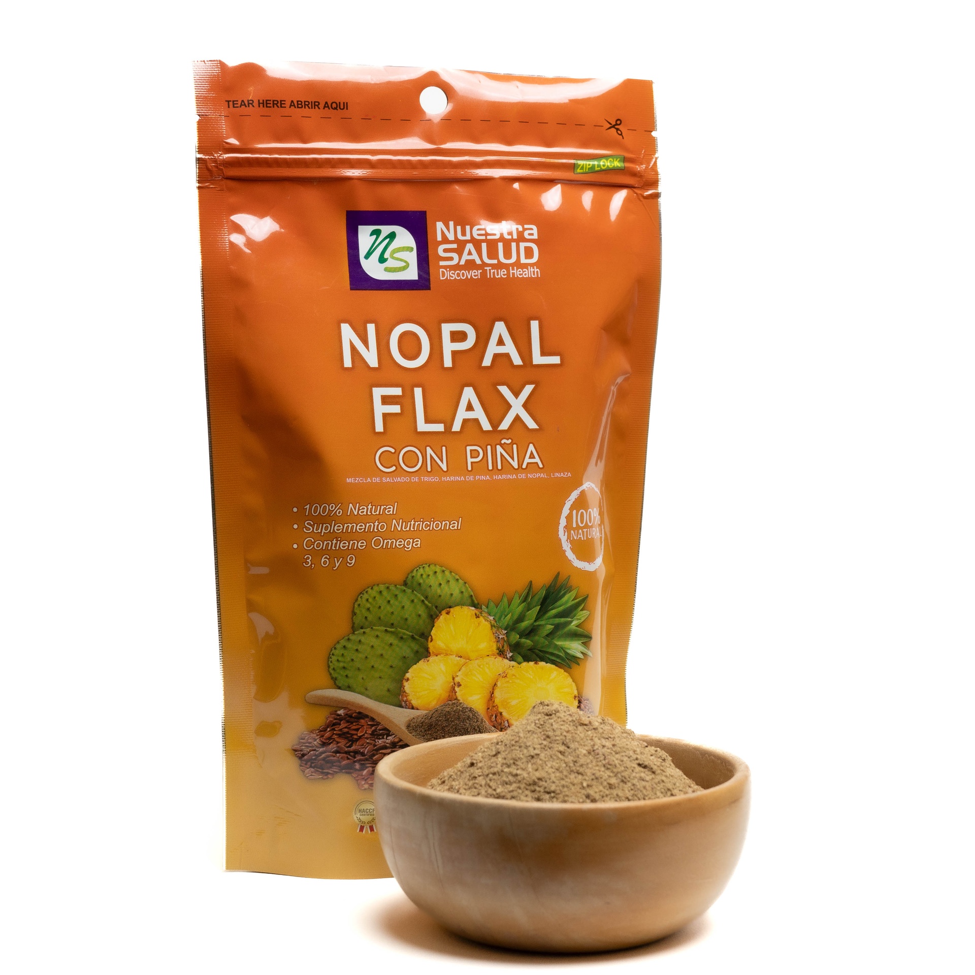 Nopal Flax Linaza Plus Piña 354gr - Nuestra Salud